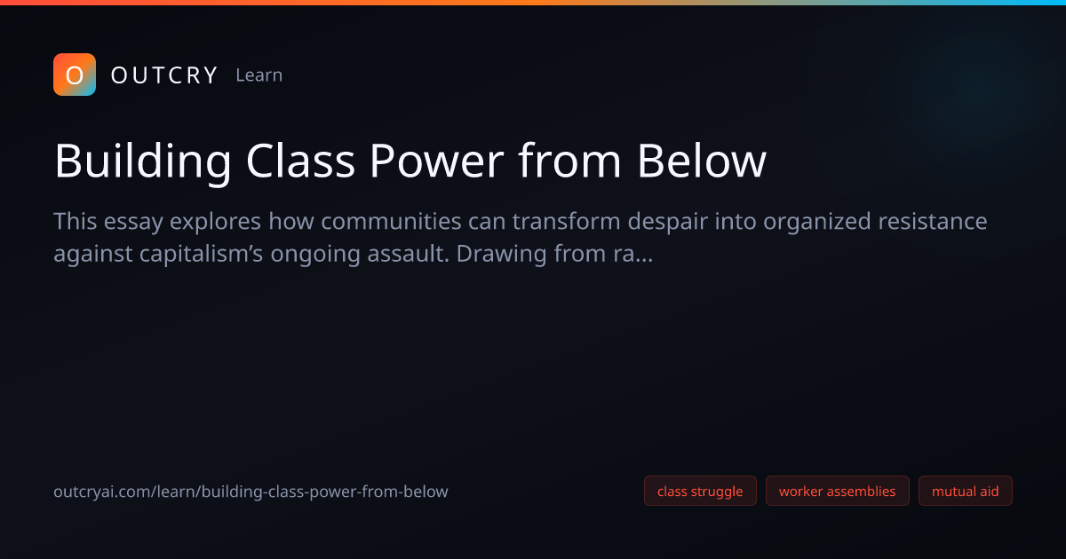 Building Class Power from Below - Outcry AI