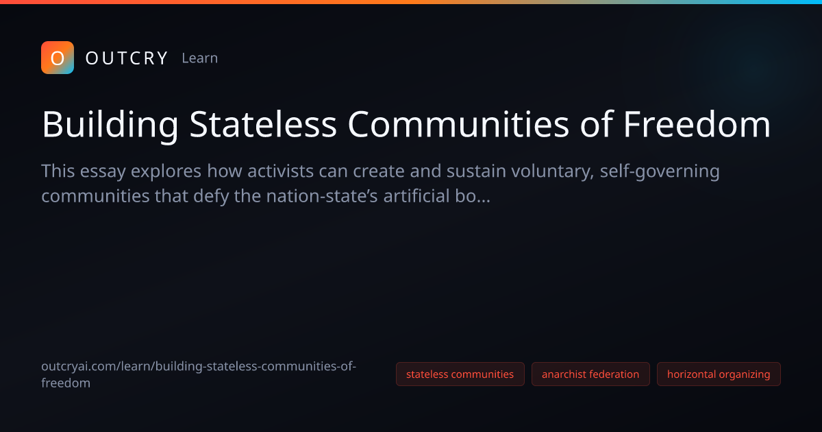 Building Stateless Communities of Freedom - Outcry AI