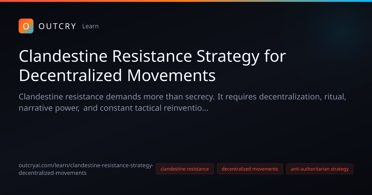 Clandestine Resistance Strategy Guide Strategy Guide - Outcry AI
