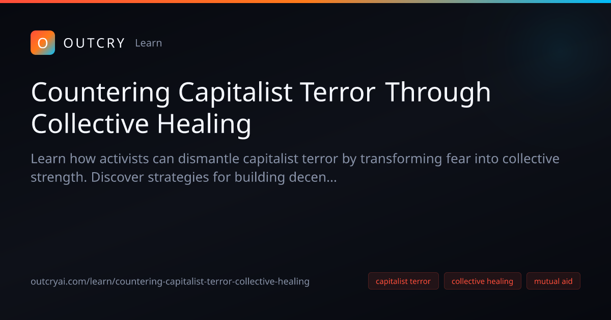 Countering Capitalist Terror Through Collective Healing - Outcry AI