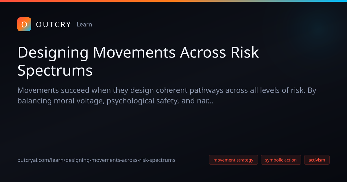 Designing Movements Across Risk Spectrums - Outcry AI