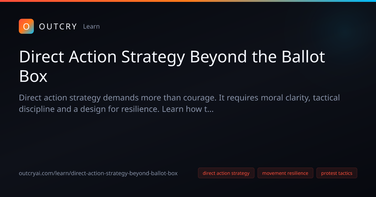 Direct Action Strategy for Modern Movements Strategy Guide - Outcry AI