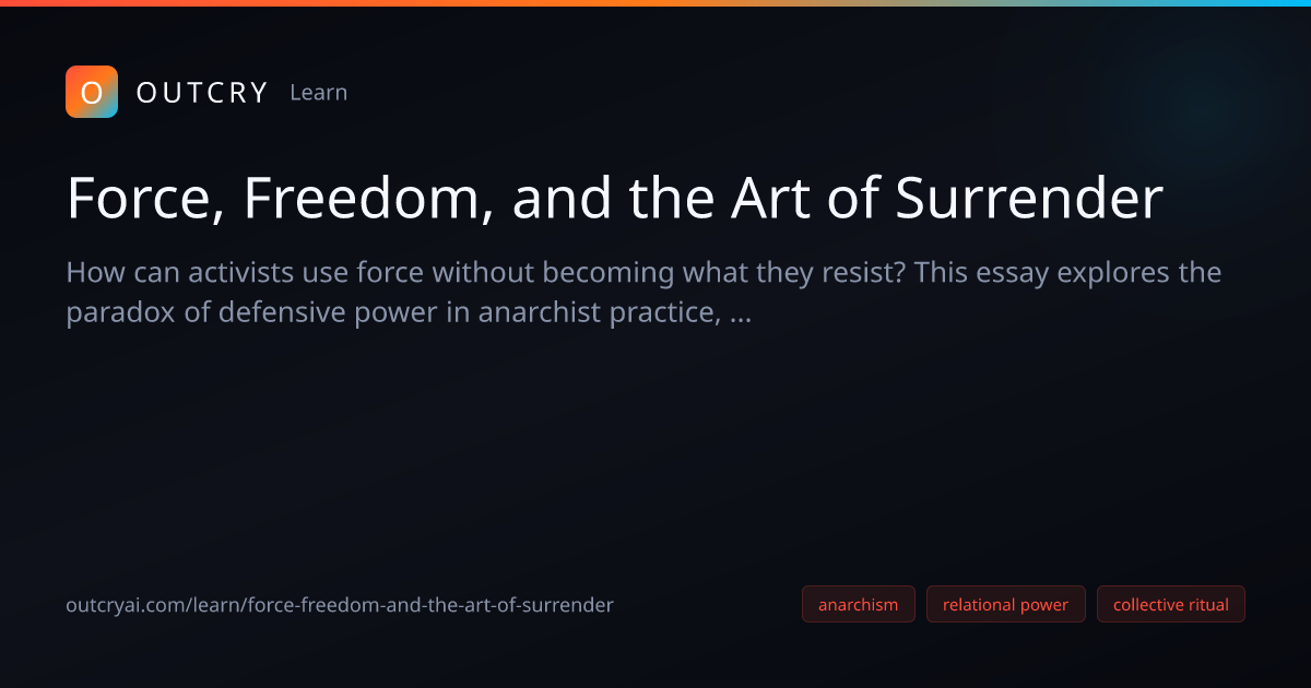 Force, Freedom, and the Art of Surrender - Outcry AI