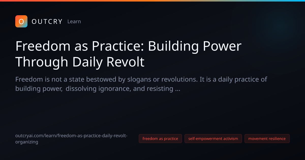 Freedom as Practice in Social Movements Strategy Guide - Outcry AI