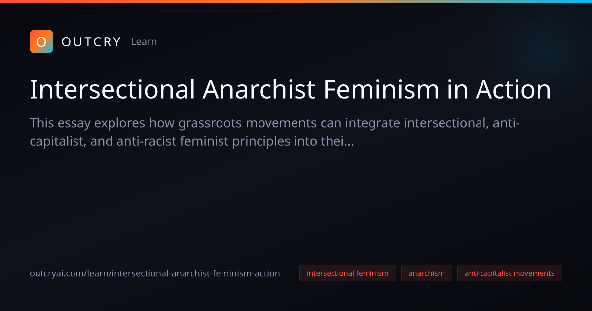 Intersectional Anarchist Feminism in Action - Outcry AI