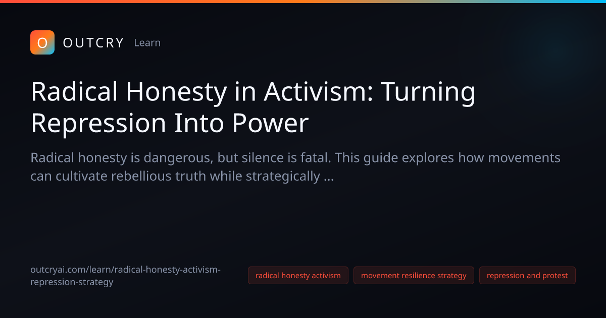 Radical Honesty in Activism Strategy Guide Strategy Guide - Outcry AI