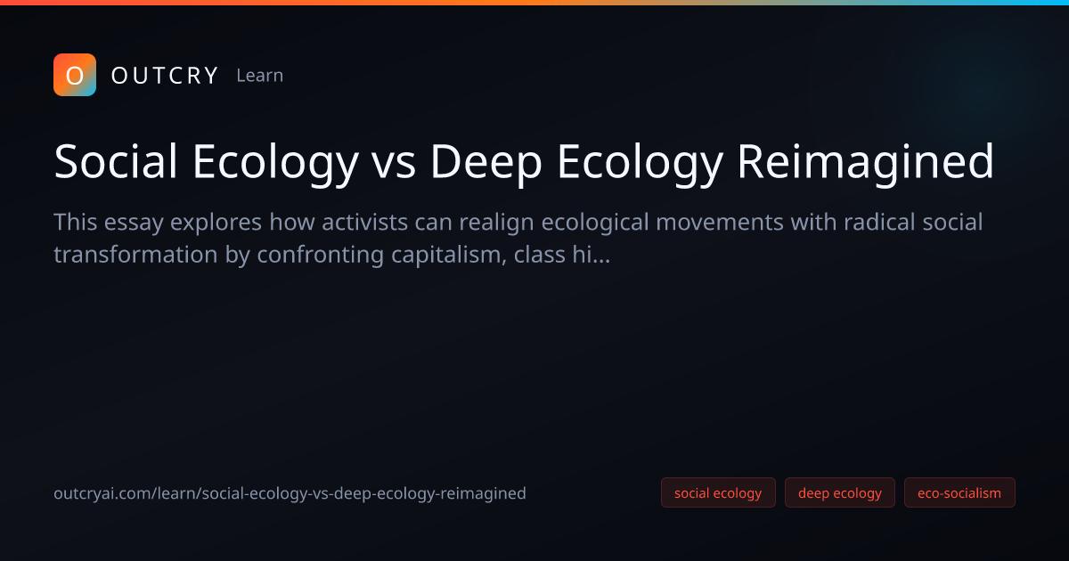 Social Ecology vs Deep Ecology Reimagined - Outcry AI