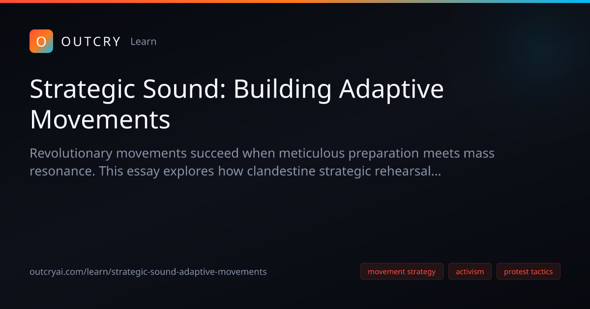 Strategic Sound: Building Adaptive Movements - Outcry AI